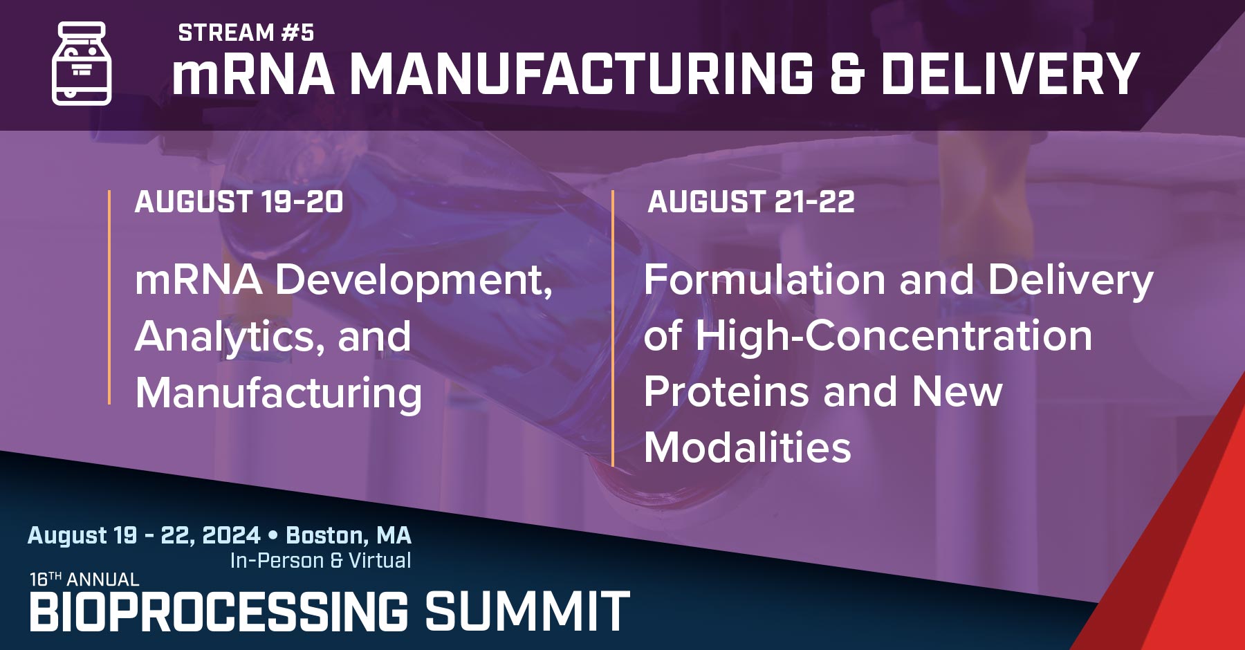 mRNA Manufacturing and Delivery | CHI's Bioprocessing Summit August 19-22